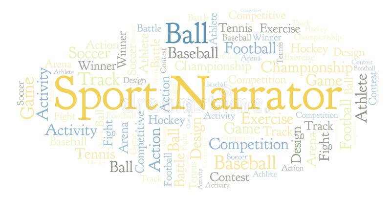 Sport Narrator word cloud. stock illustration. Illustration of arena ...
