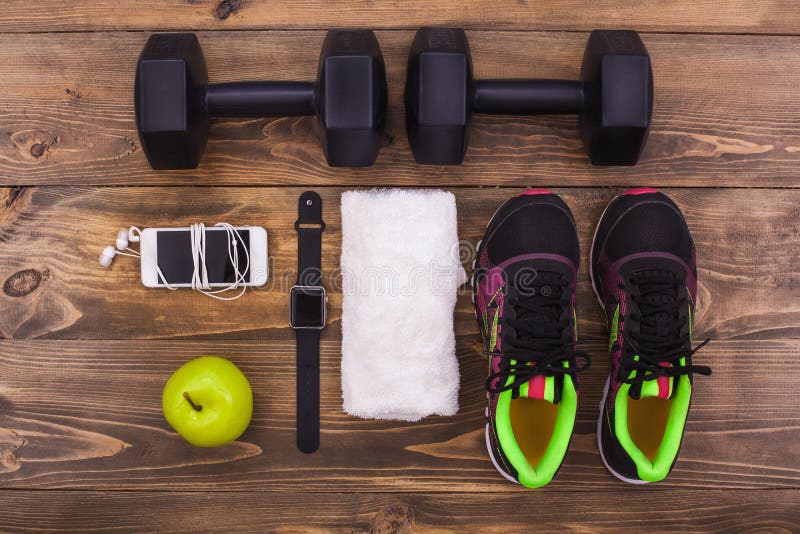 Sport Objects Equipment Healthy Active Lifestyle Stock Image - Image of ...