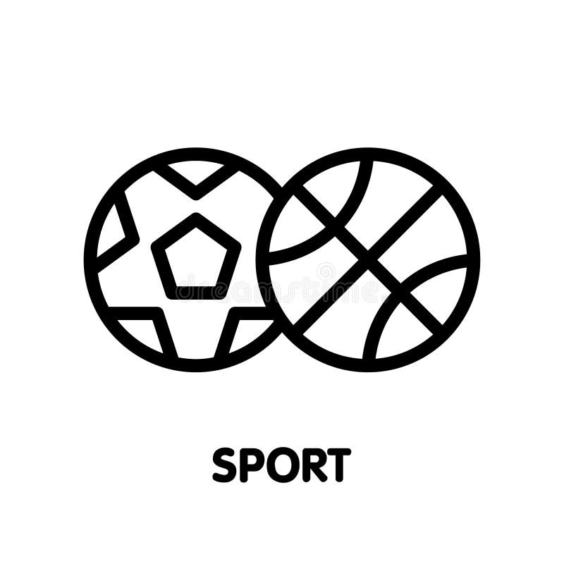 Sport Outline Icon Style Design Illustration on White Background Stock ...