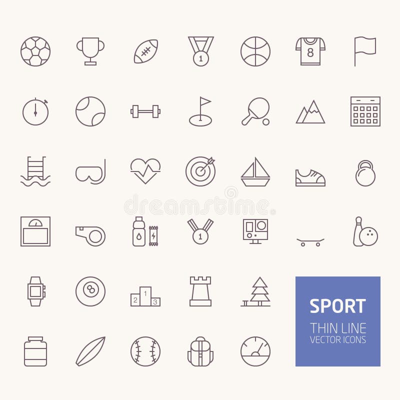 Sport Outline Icons stock vector. Illustration of icon - 57699412