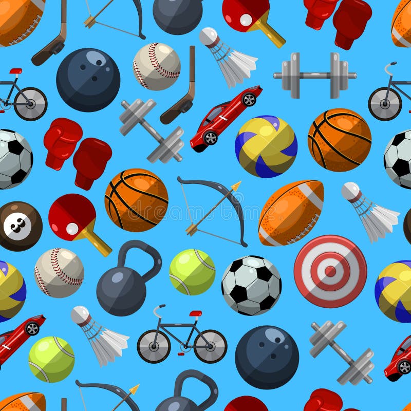 Sport pattern stock vector. Illustration of ball, icons - 64573312