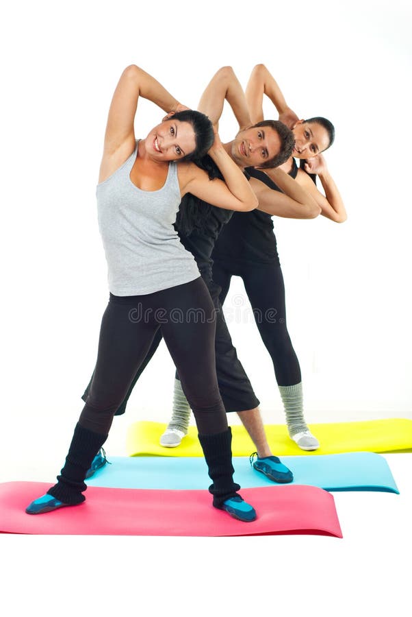 Sport People Team Doing Fitness Exercise Stock Image - Image of ...