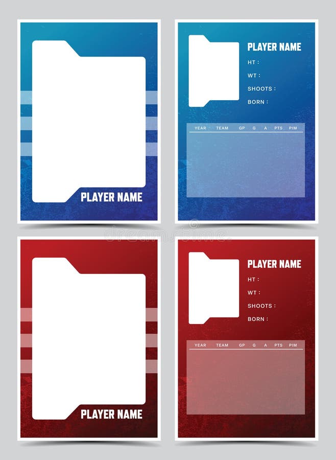 Sport Player Cards Frame Font and Back Template Set Stock Vector ...