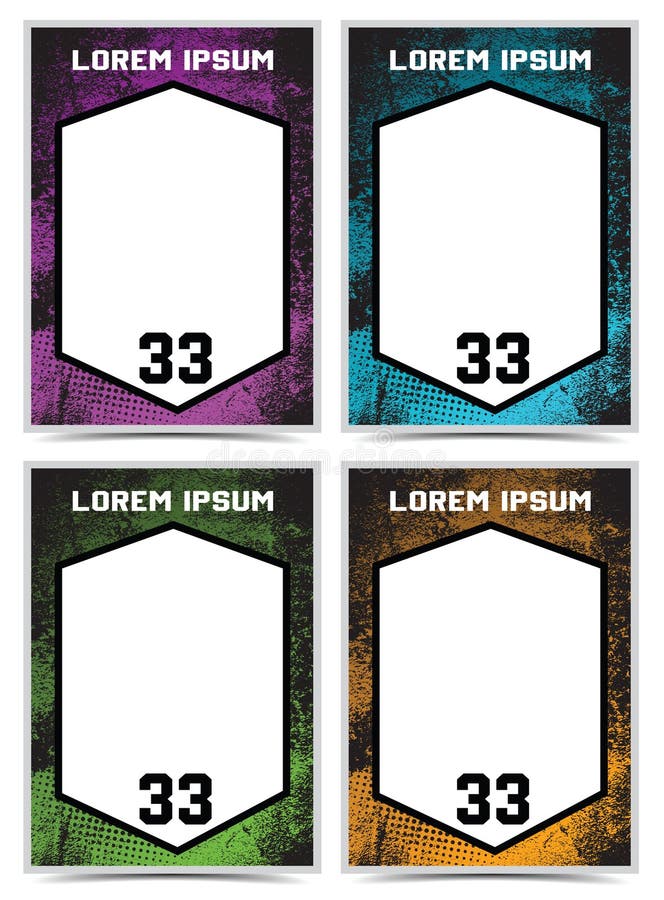 Sport Player Cards Photo Frame Template Stock Vector - Illustration of ...