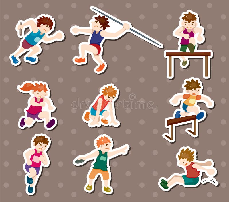 Sport player stickers stock vector. Illustration of player - 27004689
