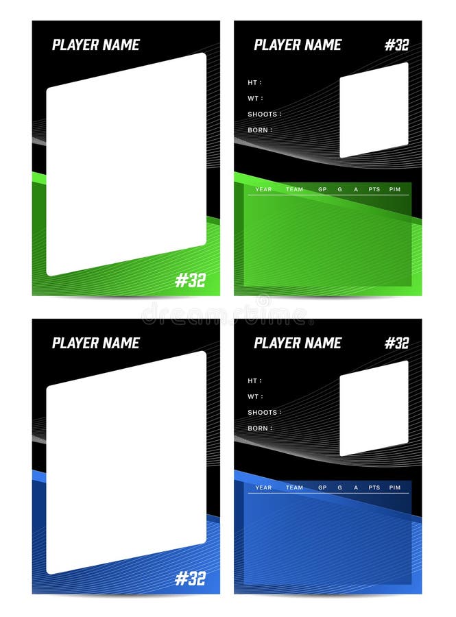 Sport or Game Player Card Frame Template Design Stock Vector ...