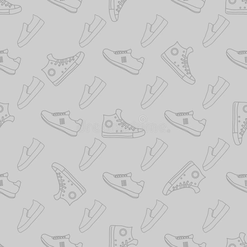 Sport Print. Running Sneakers Shoes Seamless Pattern Stock Illustration ...