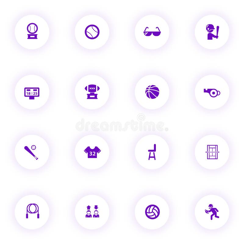 Boxing Purple Color Vector Icons on Light Round Buttons Stock Vector ...