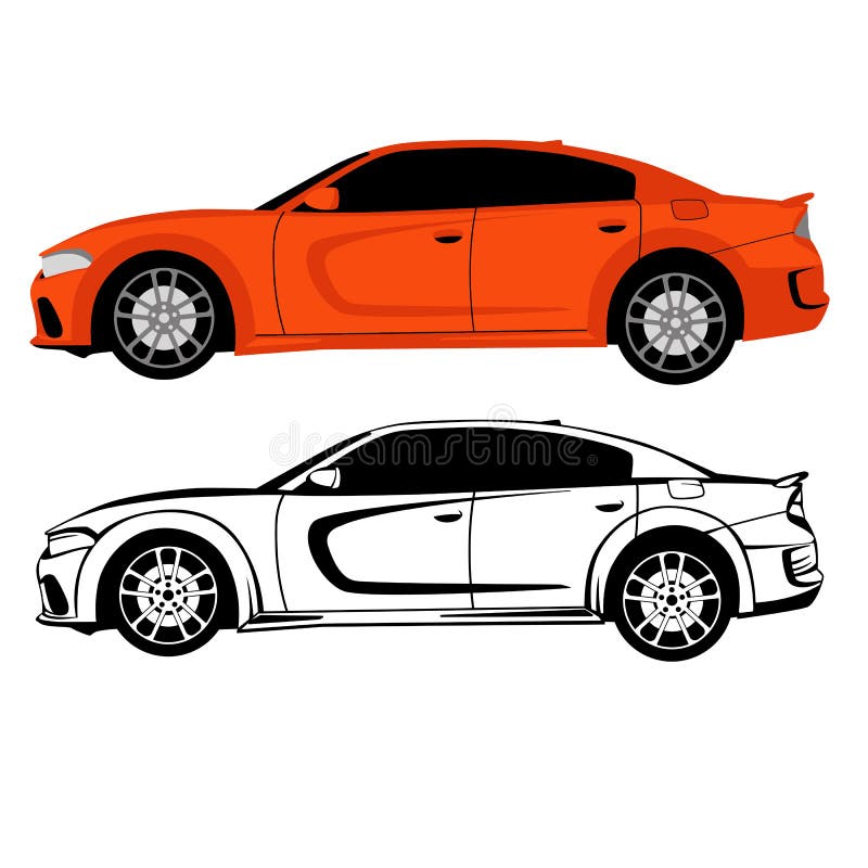 Sport Race Car, Vector Illustration, Flat Style, Lining Stock Vector ...