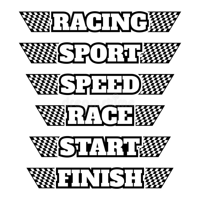 Sport race logo set stock vector. Illustration of isolated - 308993577