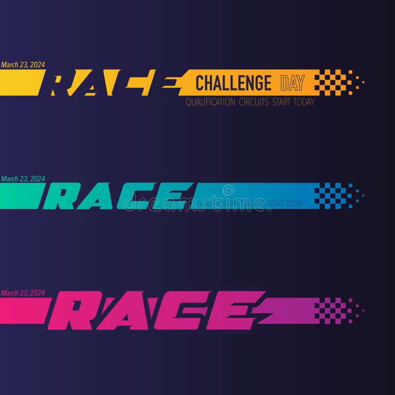 Sport Race Text Stripe Lines Set Stock Vector - Illustration of flag ...