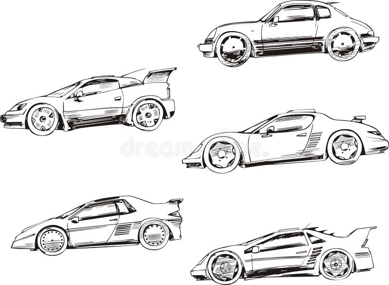 Vector Vintage Sport Racing Cars Stock Vector - Illustration of ...