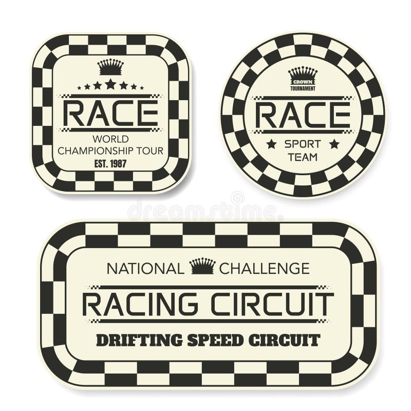 Sport Racing Tournament Labels Set Stock Vector - Illustration of ...