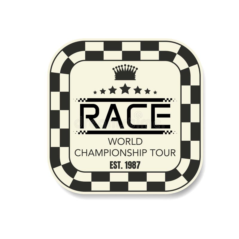 Sport Racing Tournament Square Label Stock Vector - Illustration of ...