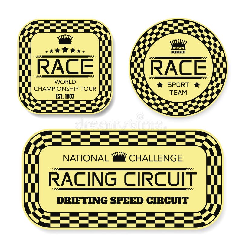 Sport Racing Yellow Tournament Labels Stock Vector - Illustration of ...