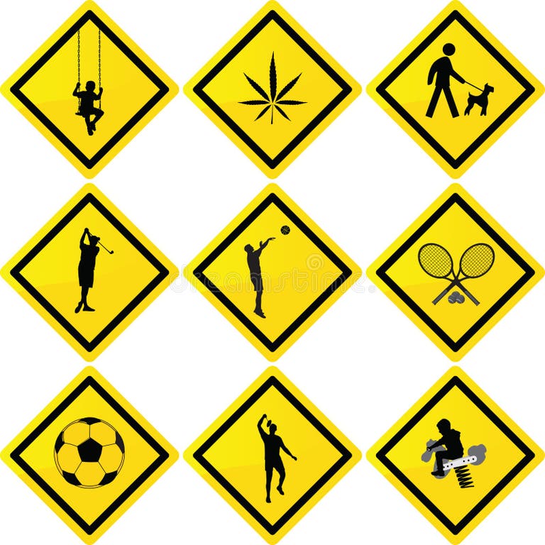 Sport and recreation signs stock vector. Illustration of children ...