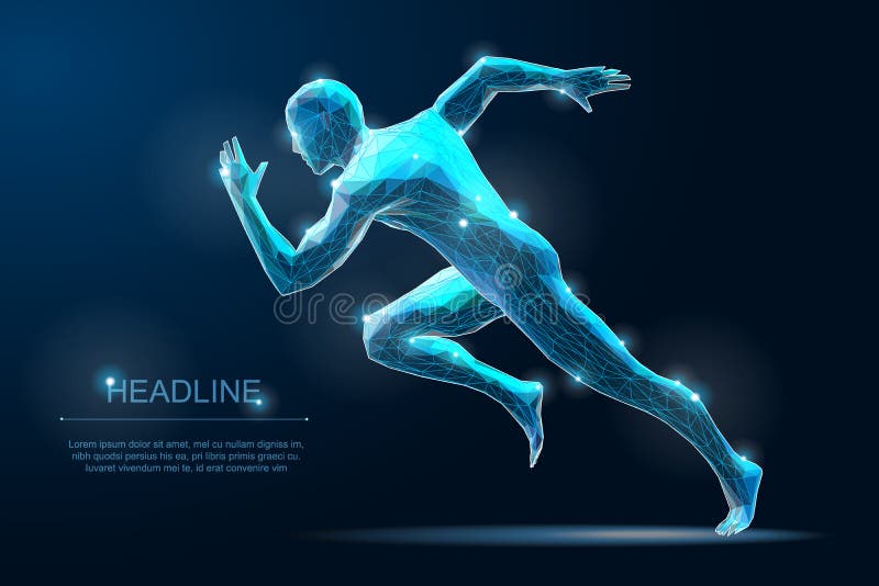 3D Human sprint stock illustration. Illustration of concentration ...