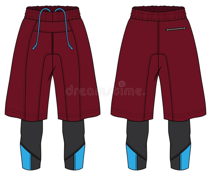 Sport Running Shorts with Three Quarter Compression Tights Leggings ...