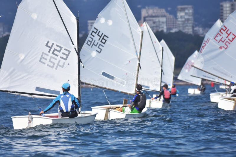 Sport Sailors training editorial stock image. Image of yacht - 80966144