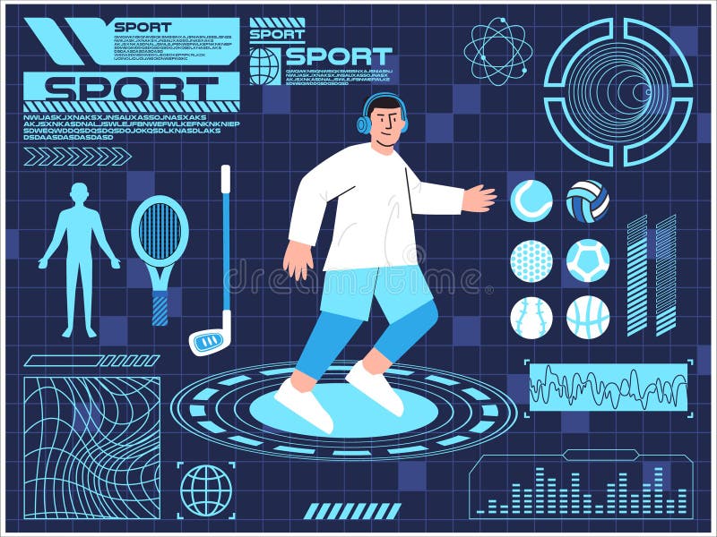 Sport Science Technology Athlete Data Statistics Futuristic Modern ...