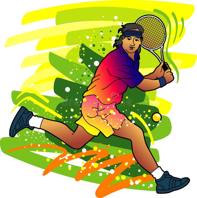 Tennis player, silhouette stock vector. Illustration of design - 98730899