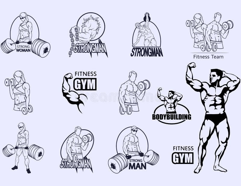 Outline of a Female Bodybuilder Stock Vector - Illustration of health ...