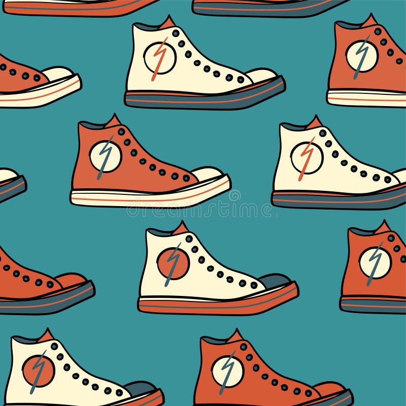 Sport Shoe Pattern Illustration Seamless Stock Illustration ...