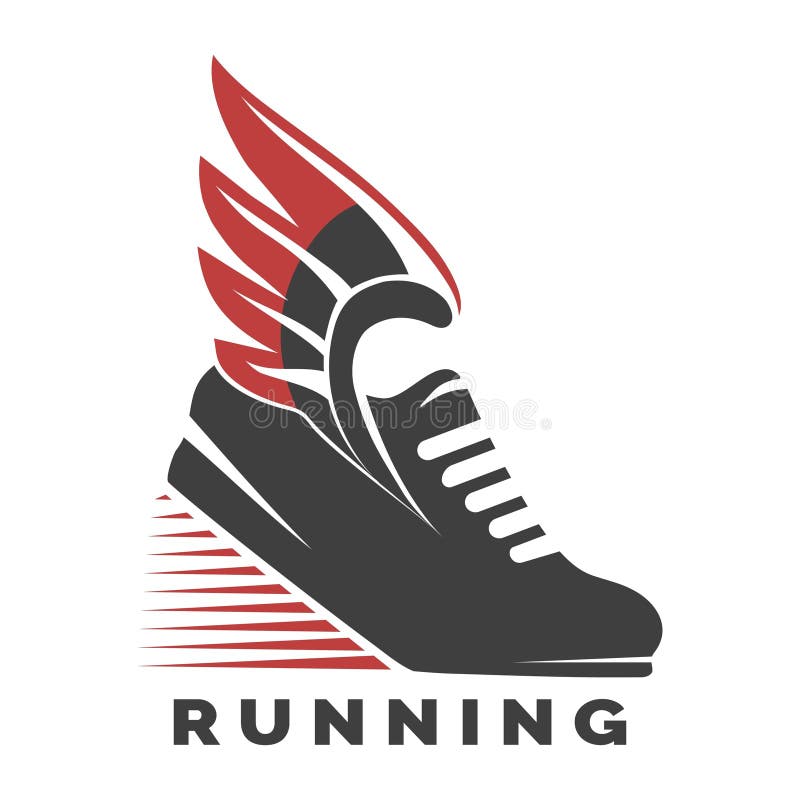 Sport shoe with wing stock illustration. Illustration of wear - 393852664