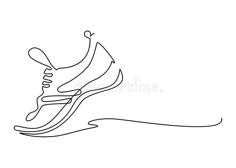 Sport Shoes. Sneakers. Continuous Line Drawing Stock Illustration ...