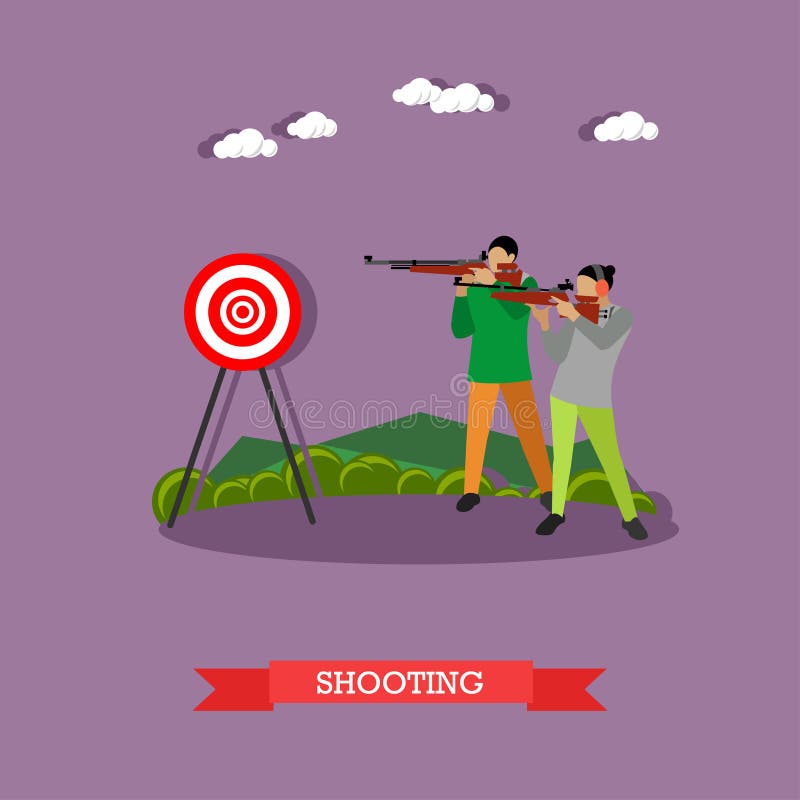 Sport Shooting Range Banner. Competition Games Vector Illustration ...