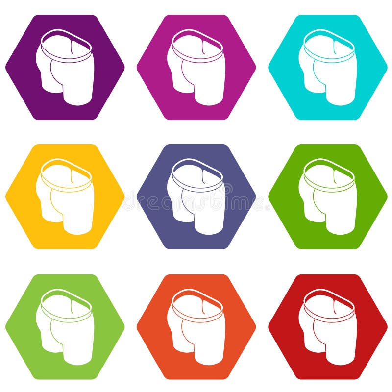 Sport Short Icons Set 9 Vector Stock Vector - Illustration of elastic ...