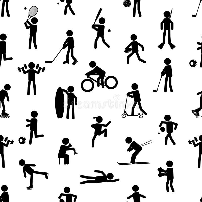 Sport Silhouettes Black Simple Icons Stock Vector - Illustration of ...