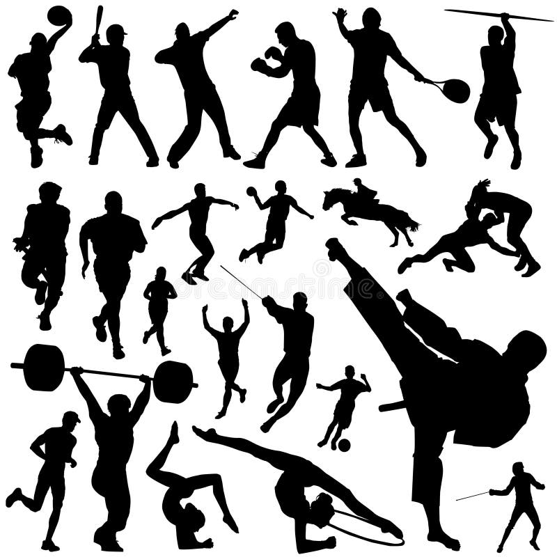 Olympic sport silhouettes stock vector. Illustration of weight - 8952800