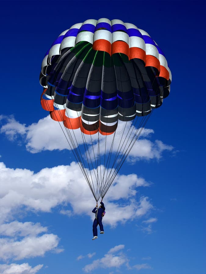 Parachutist with Pink Parachute Stock Vector - Illustration of colorful ...