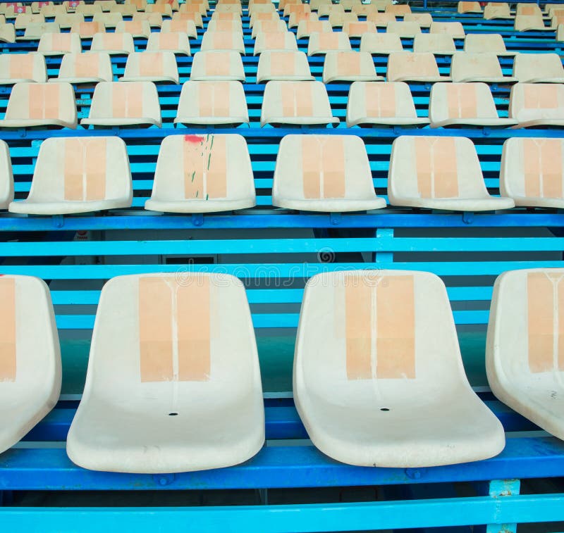 Sport Stadium Chair on Bleachers Stock Photo - Image of canopy, field ...