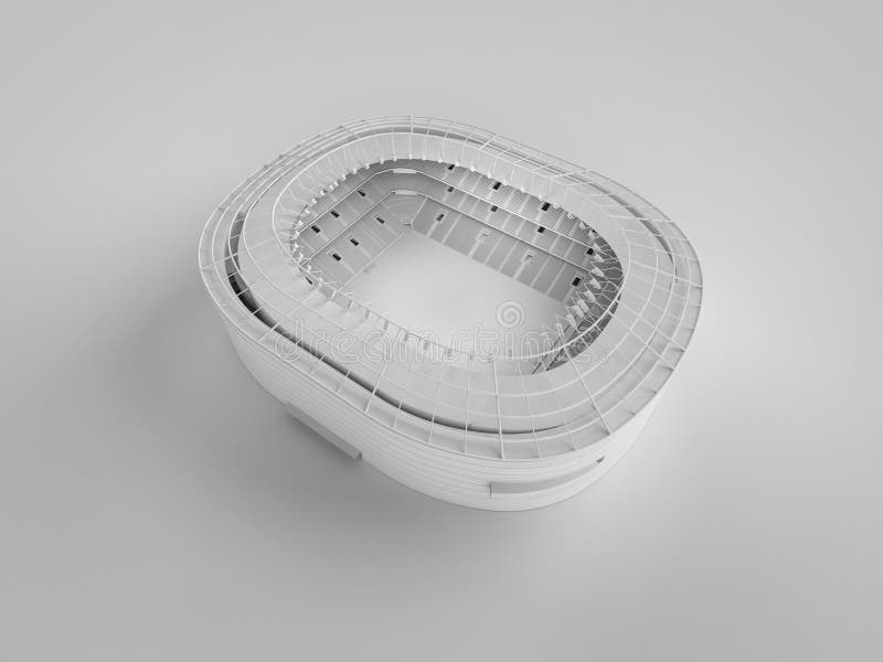 Sport Stadium Exterior Model Stock Illustration - Illustration of pitch ...