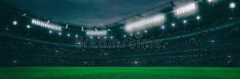 Sport Stadium at Night As Wide Backdrop. Stock Illustration ...