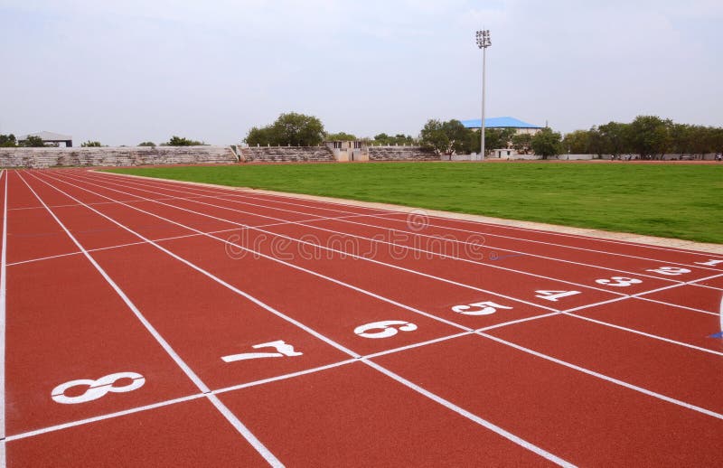 Sport Stadium with Running Tracks Strip Stock Photo - Image of road ...