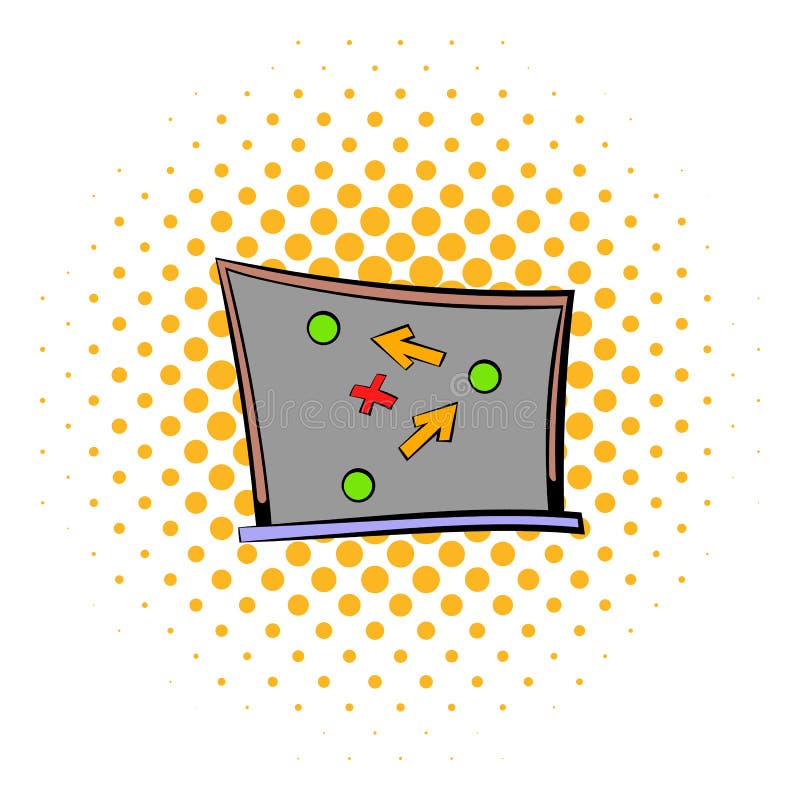 Sport Strategy Icon, Comics Style Stock Vector - Illustration of attack ...