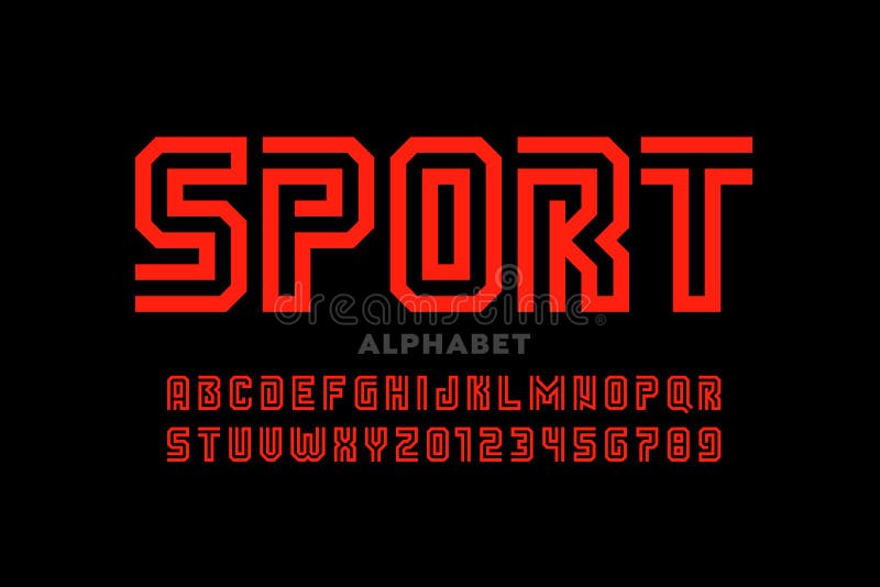 Sport style modern font stock vector. Illustration of letter - 138224370