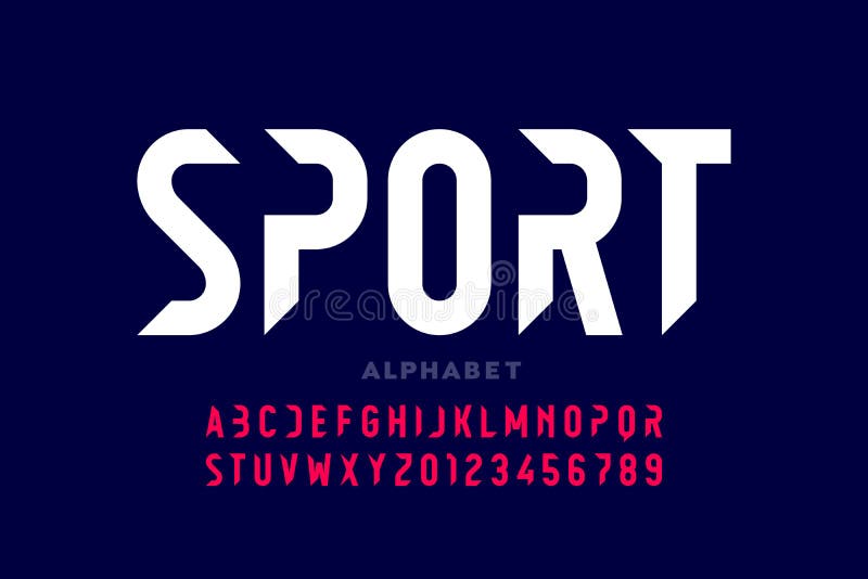Sport style modern font stock vector. Illustration of style - 154464771