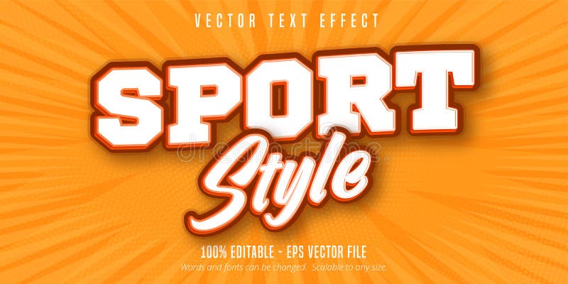 Sport Style Text, Pop Art Style Editable Text Effect Stock Vector ...
