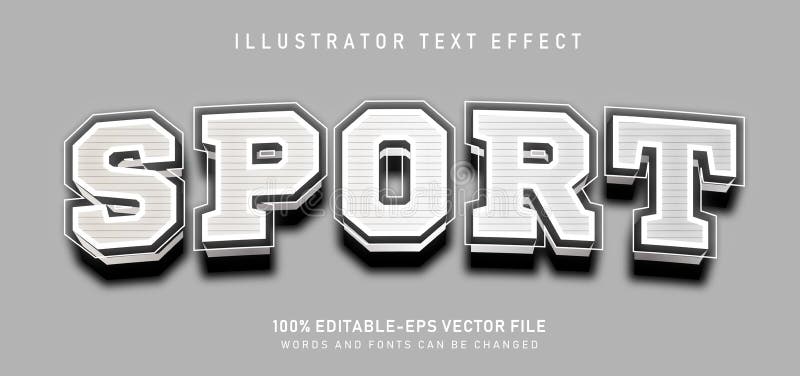 Sport Text Effect Editable Text And Cartoon Text Style Stock Vector