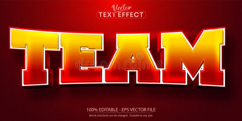 Sport Text Effect, Editable Team Text and Game Text Style Stock Vector ...