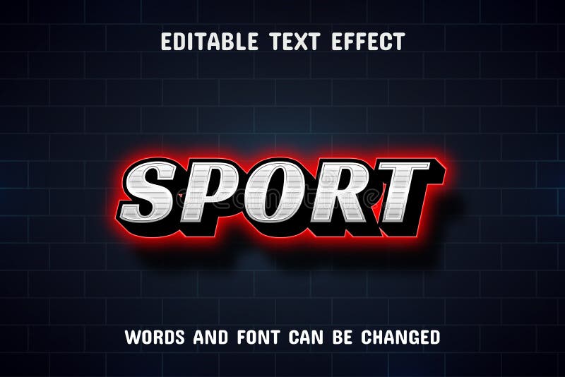 Sport Text - Neon Text Effect Editable Stock Illustration ...