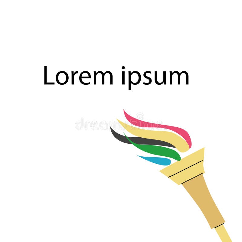 Sport Torch with Colorful Wavy Stripes Banner Editorial Stock Image ...