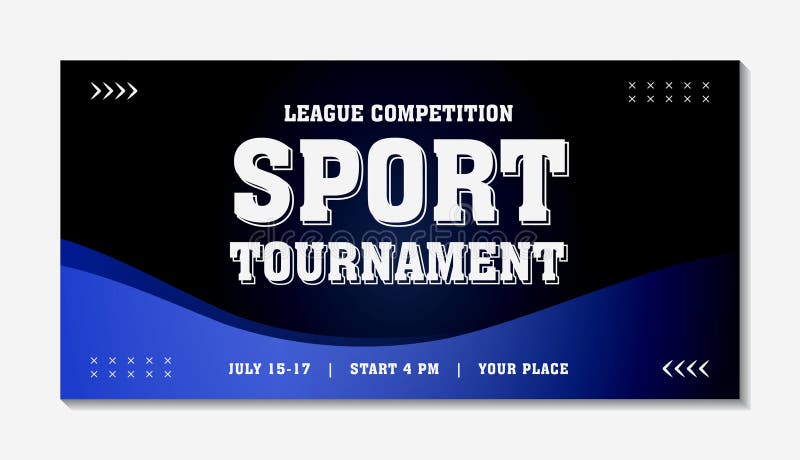 Sport Tournament Event Design Template Blue Background Curved Pattern ...
