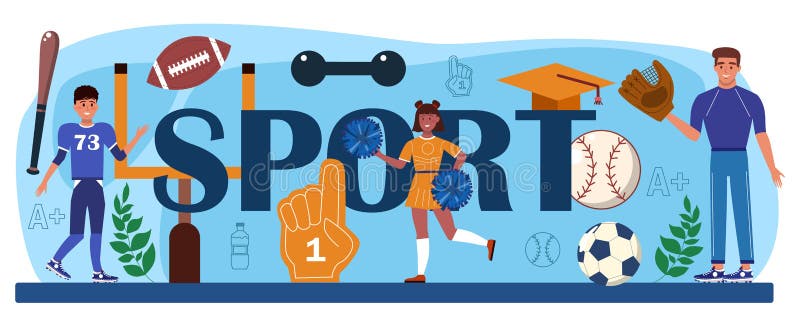 Sport Typographic Header. Physical Education or School Sport Class ...