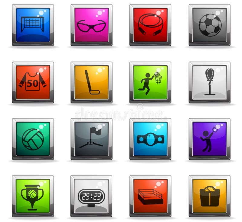 Sport icon set stock vector. Illustration of flag, soccer - 122110395