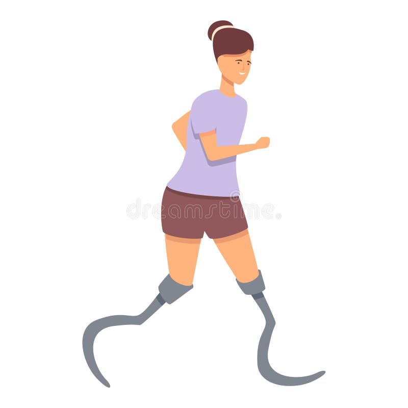 Sport Walking Icon Cartoon Vector. Disabled Sport Stock Vector ...